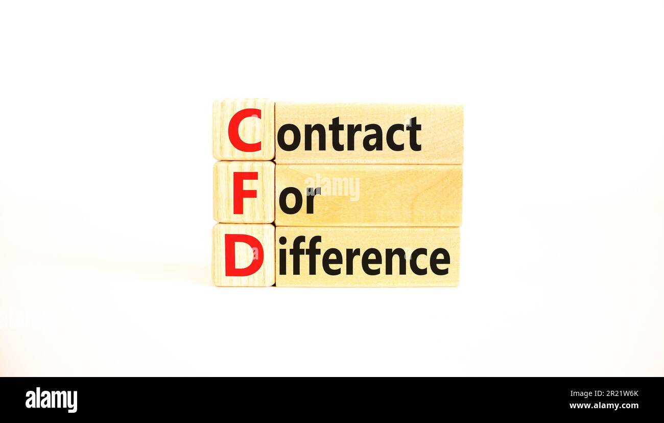 CFD symbol. Concept words CFD contract of difference on beautiful ...