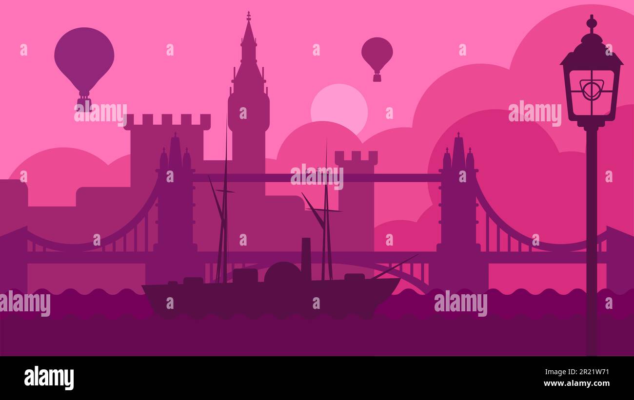 London sunset boat Stock Vector Images - Alamy