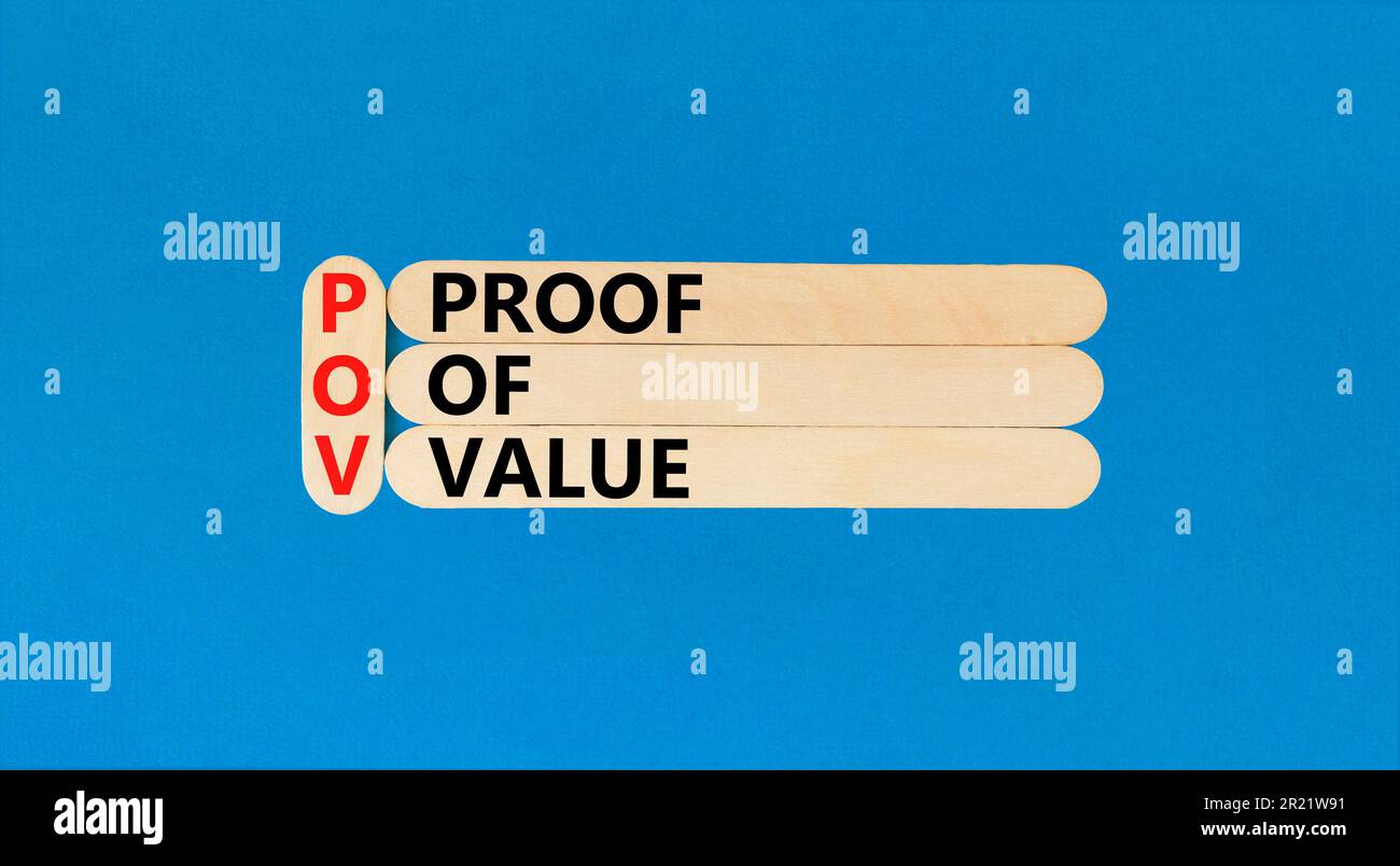 POV Proof of value symbol. Concept words POV Proof of value on ...