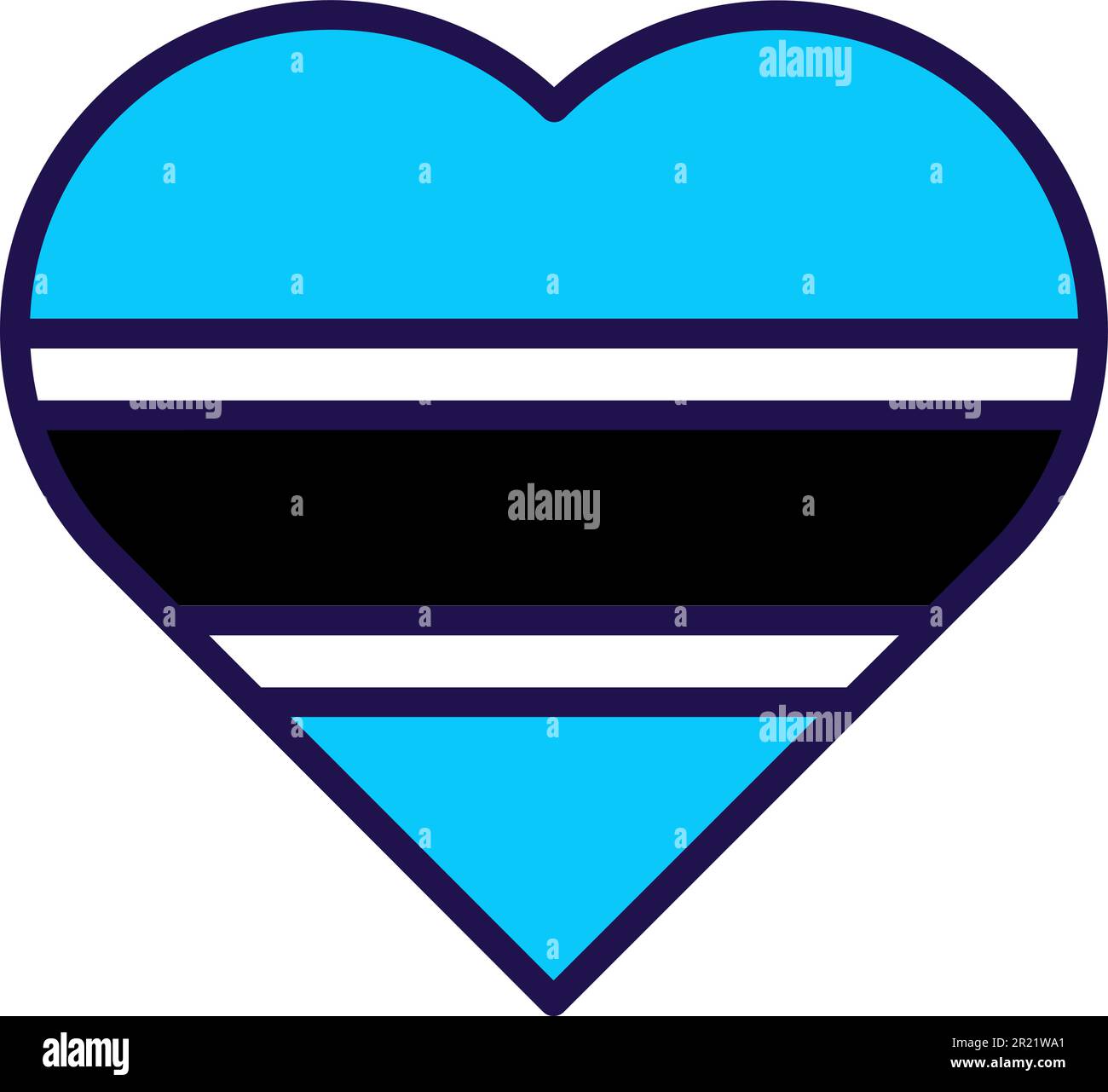 Botswana country nation flag in heart form vector. National, official ...