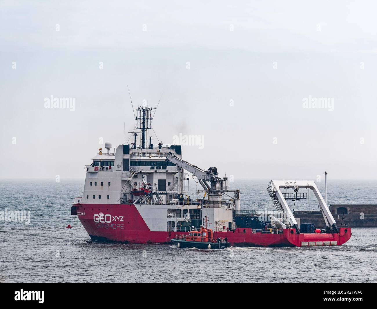 Geo Ocean 111, an offshore survey and supply vessel leaves the river ...