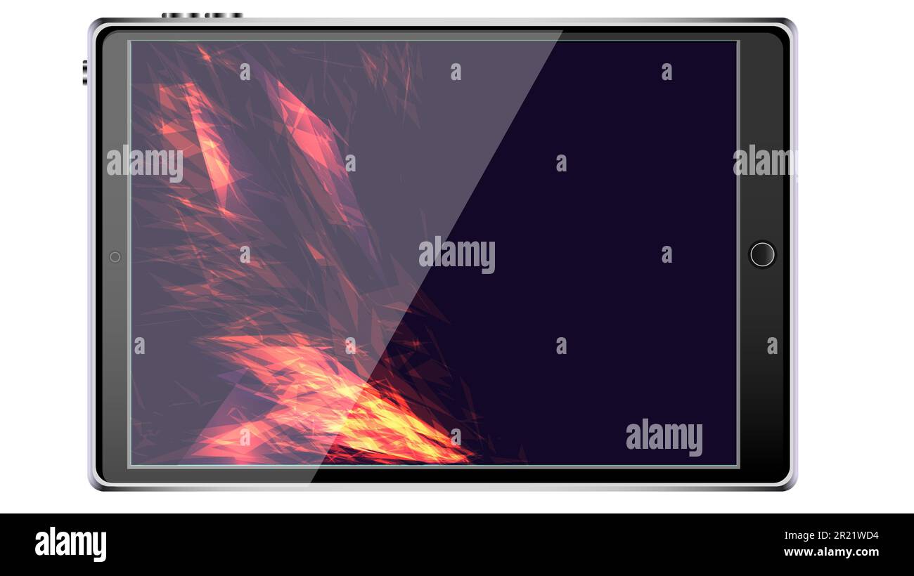 Black smart tablet smartphone with touchscreen, modern realistic mobile ...