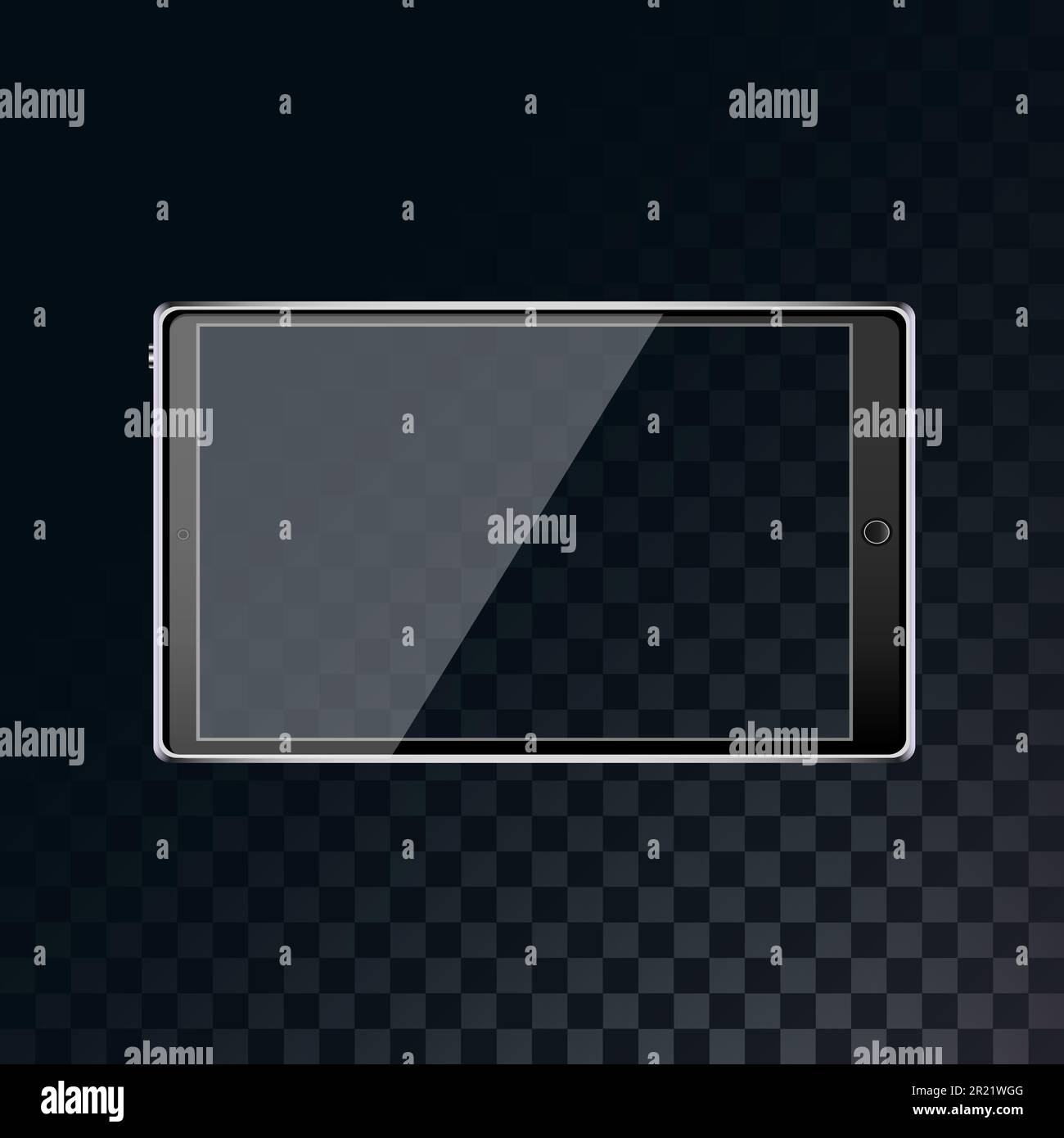 A beautiful modern black mobile smart realistic tablet with a ...