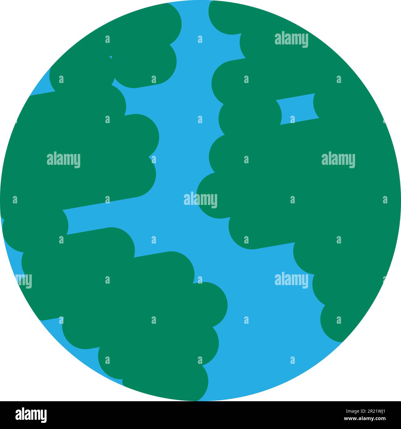 Planet earth icon with abstract green continents and water. Study of ...