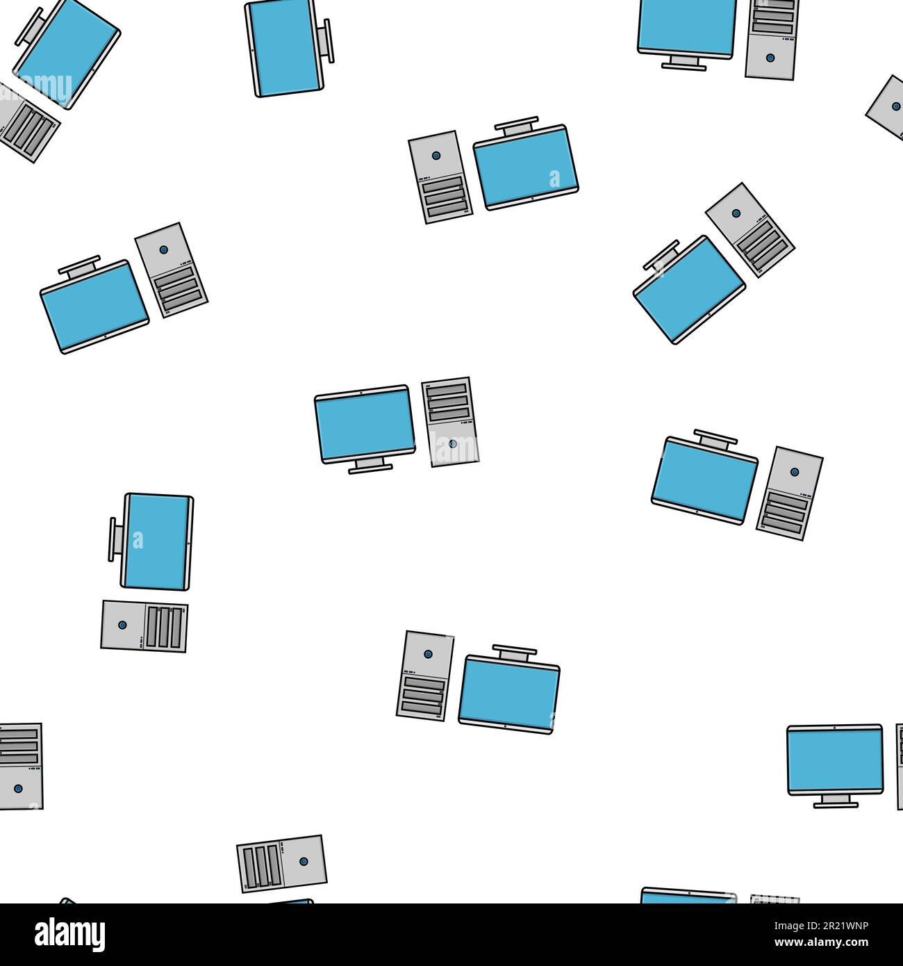 Seamless pattern, texture of modern powerful digital office computers ...