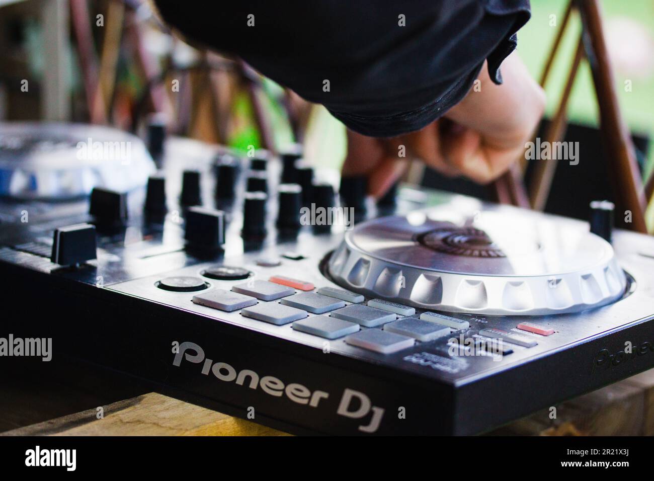 Madrid Spain May 7 2023 Pioneer DJ controller disco fun. Electronic ...