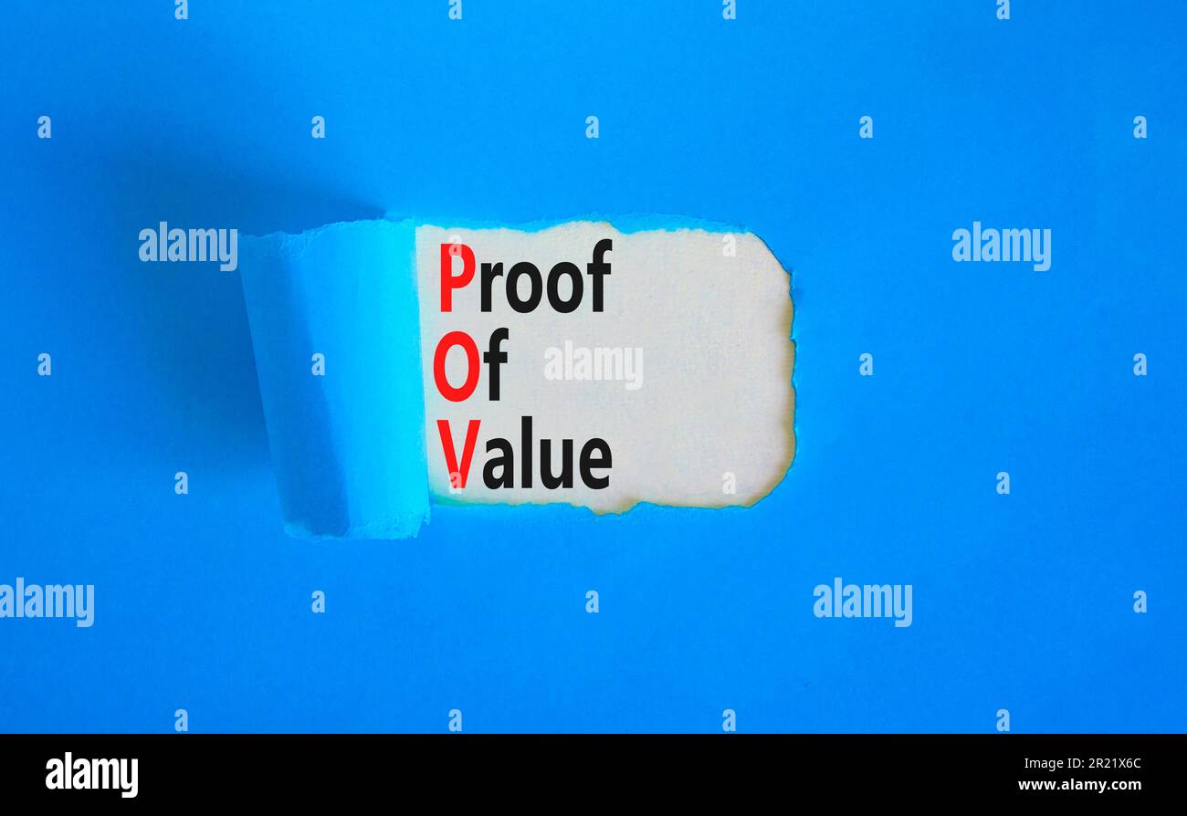 POV Proof of value symbol. Concept words POV Proof of value on ...