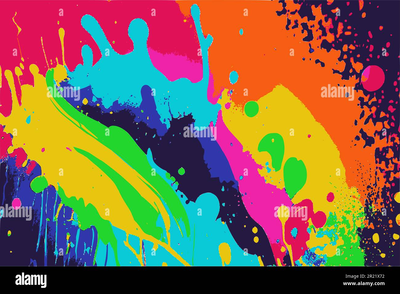 Expressive background with abstract colorful paint splashes, vector ...
