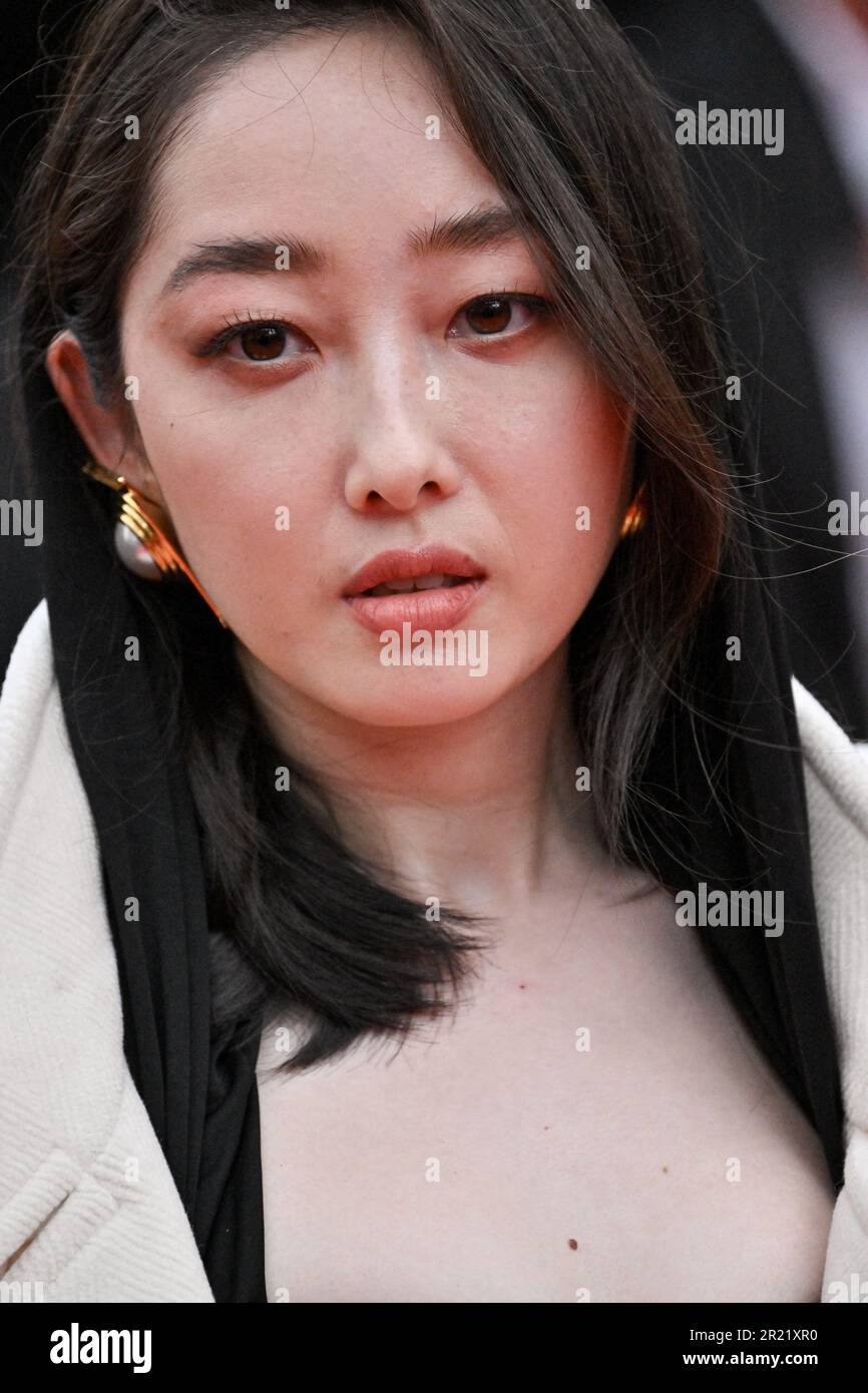 Cannes, France. 16th May, 2023. Jiang Mengjie attending the opening ceremony of the 76th Cannes ...