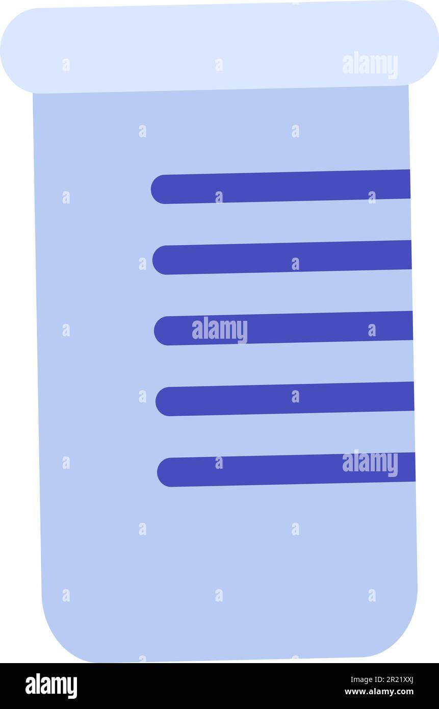 Empty chemical test tube icon with long neck. Tall vessel for pharmacy ...