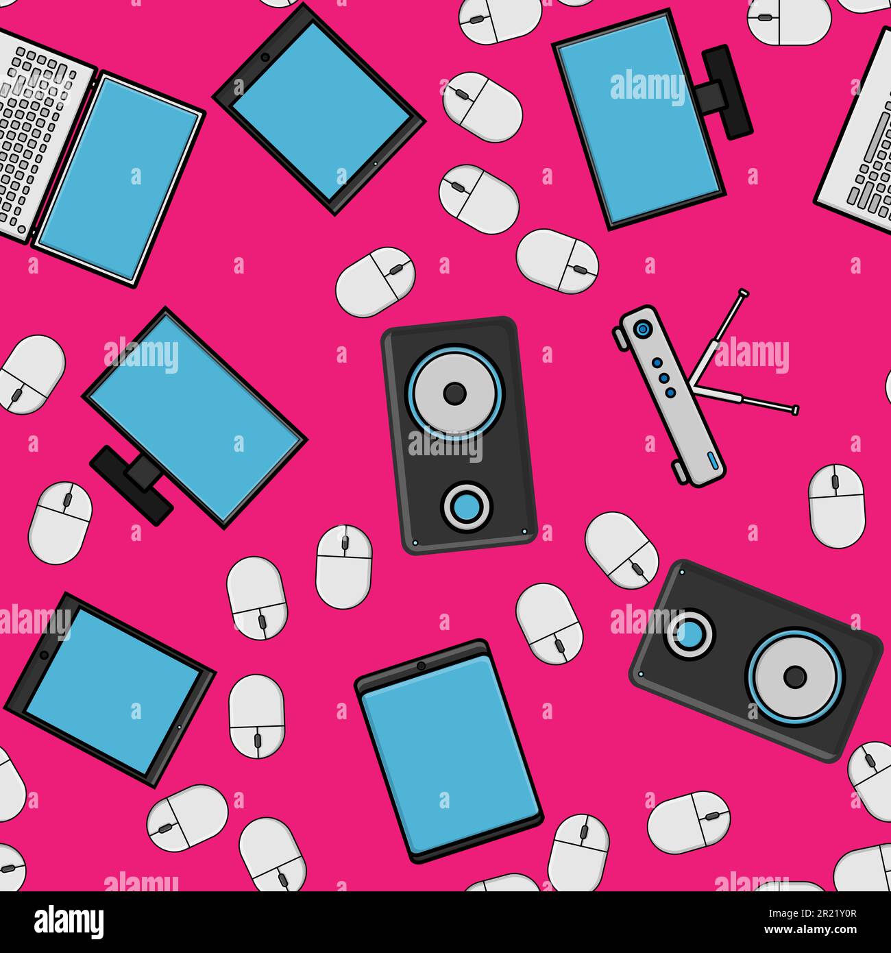 Seamless pattern, texture from modern digital devices, gadgets, tablets ...
