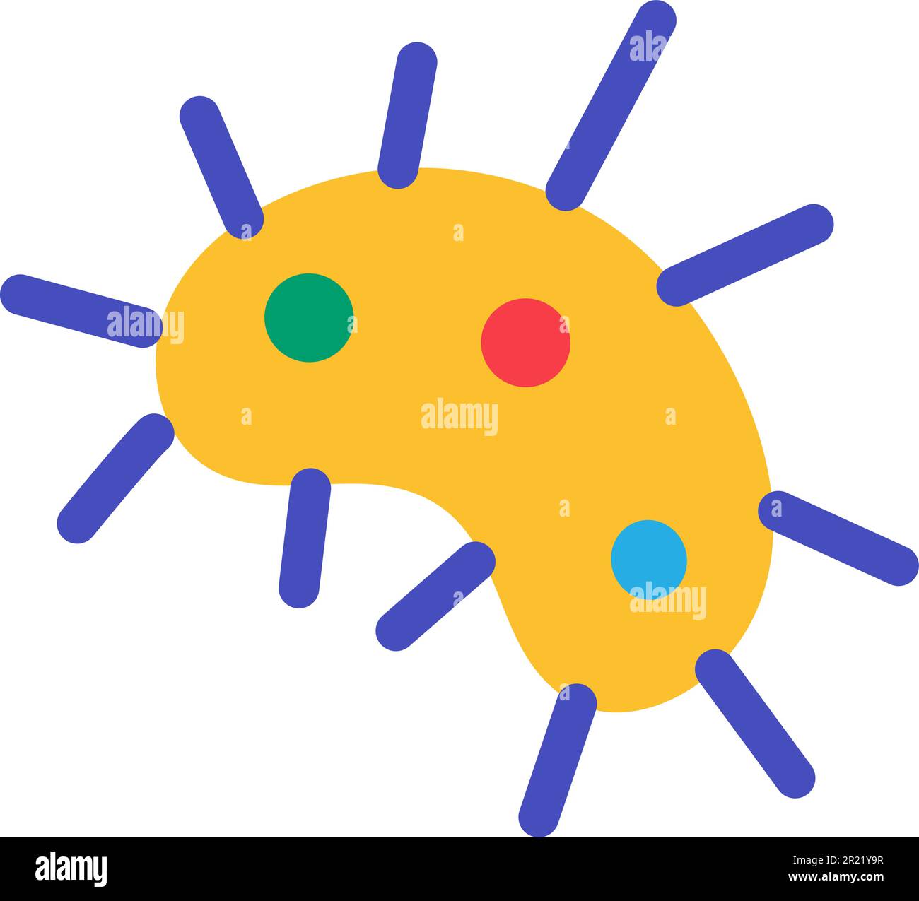 Virus icon, bacterium, microorganism causing infection of body with ...