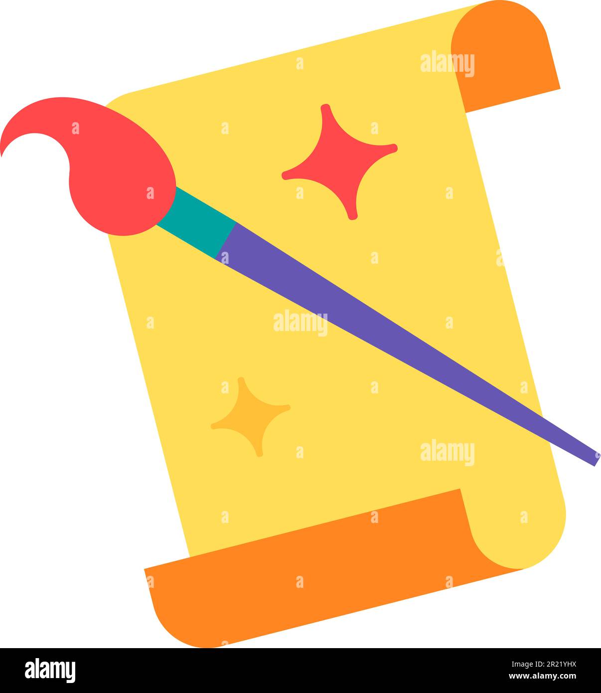 Art lesson for creative schoolchildren vector. Paper list and paint ...