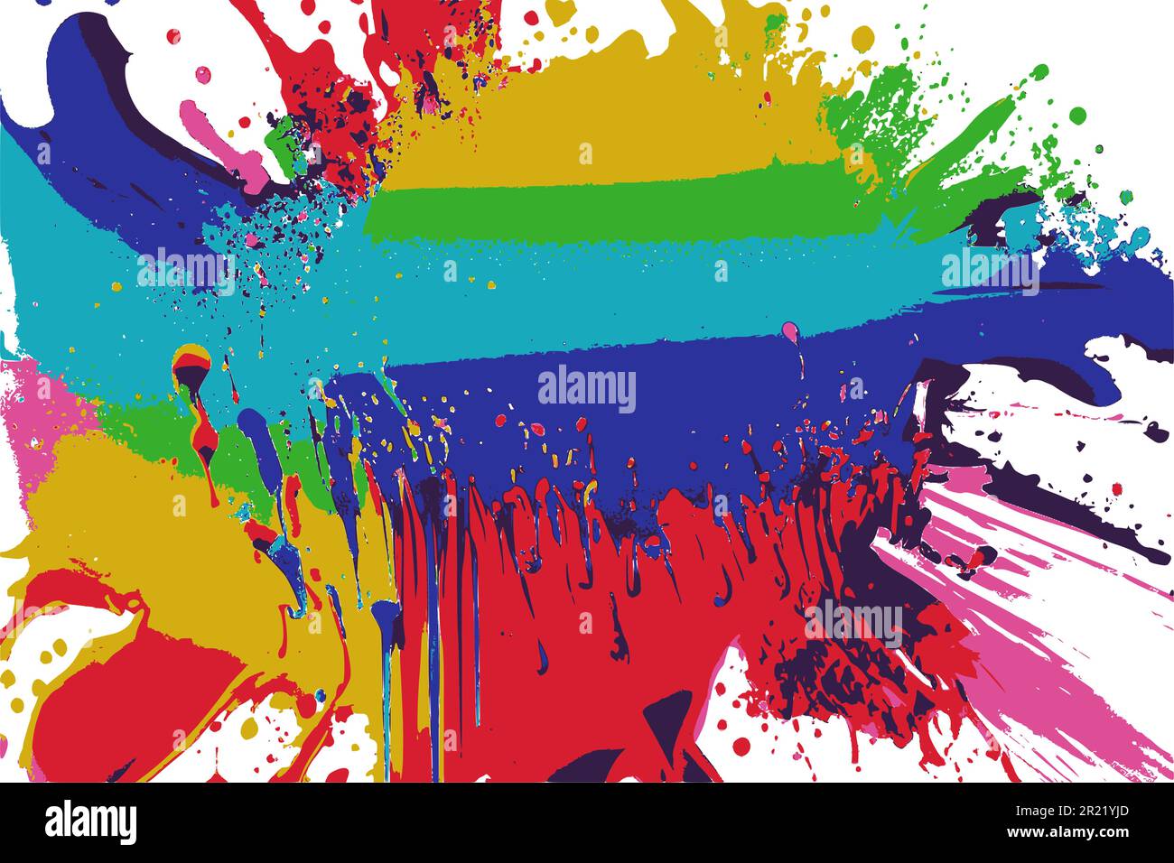 Expressive background with abstract colorful paint splashes, vector ...