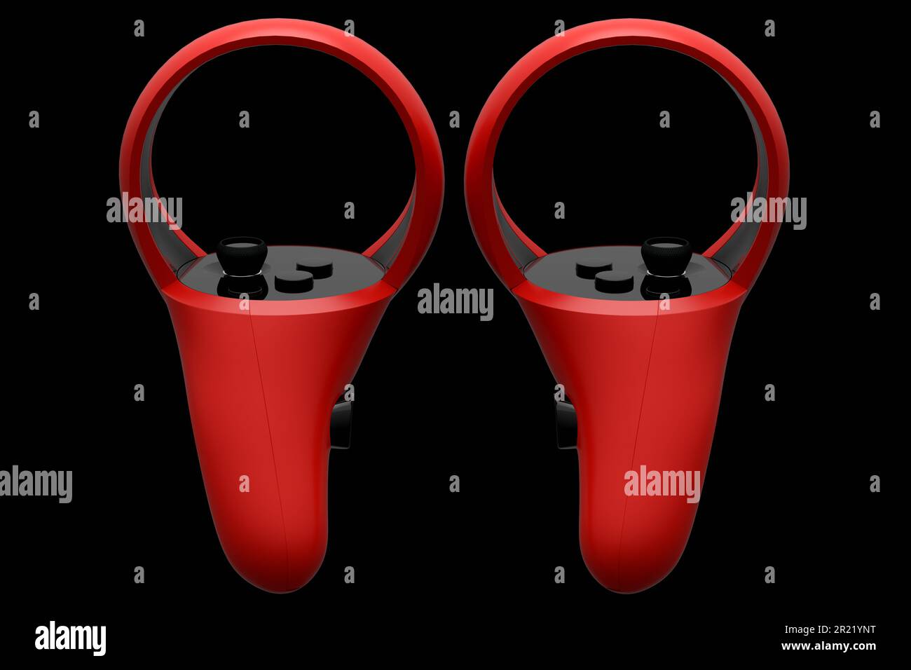 Virtual reality red controllers for online and cloud gaming on black ...