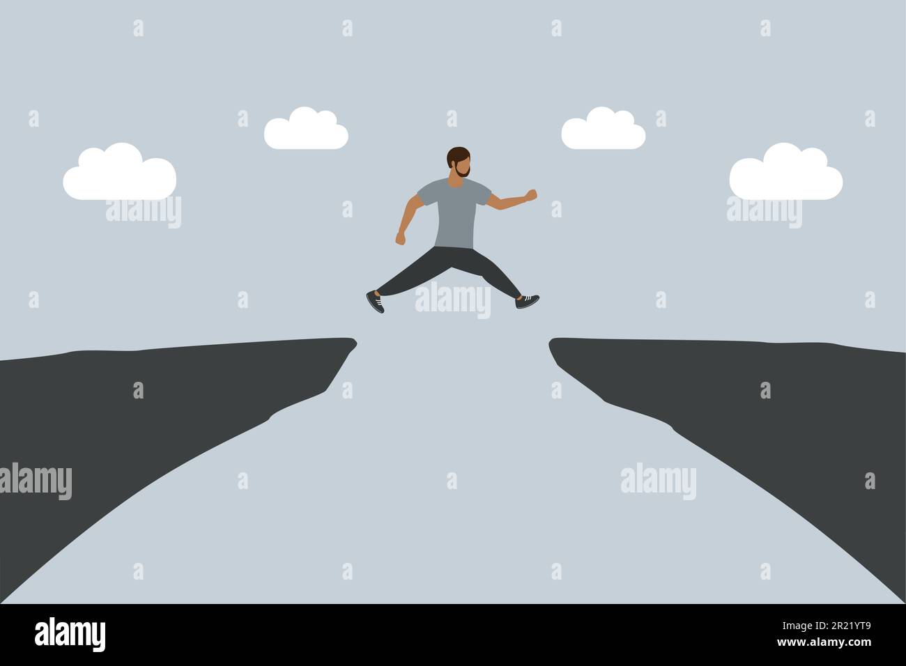 Man running cliff Stock Vector Images - Alamy