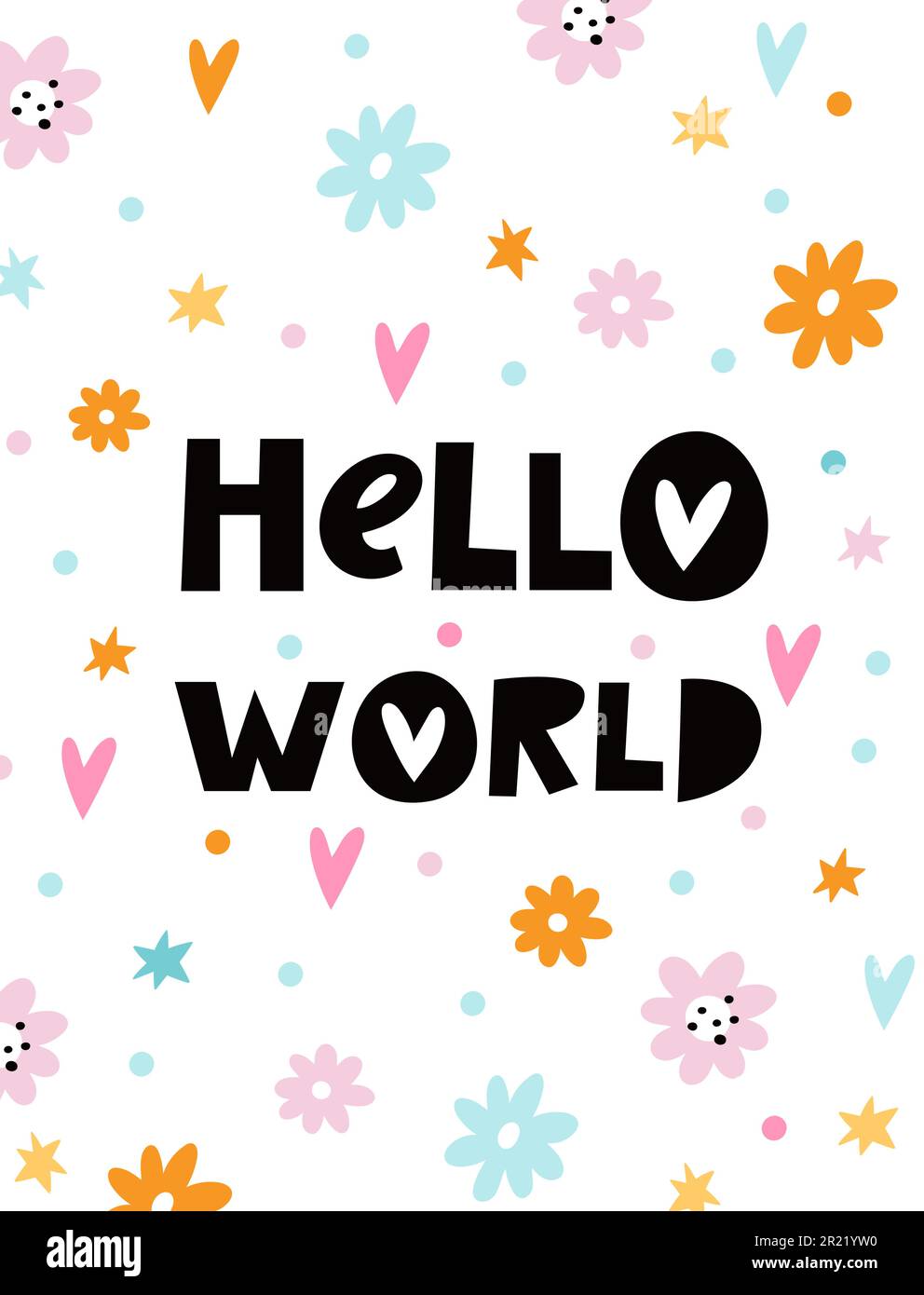 Cute baby shower animals card. Hello world. Birth anniversary ...