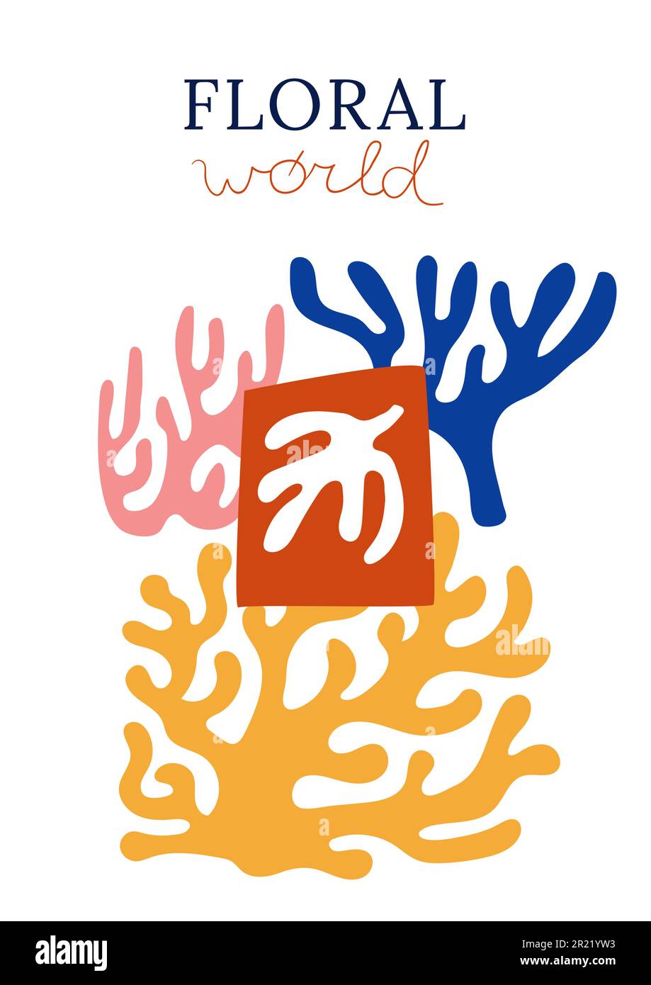 Matisse poster. Colorful corals. Abstract art. Contemporary artwork ...