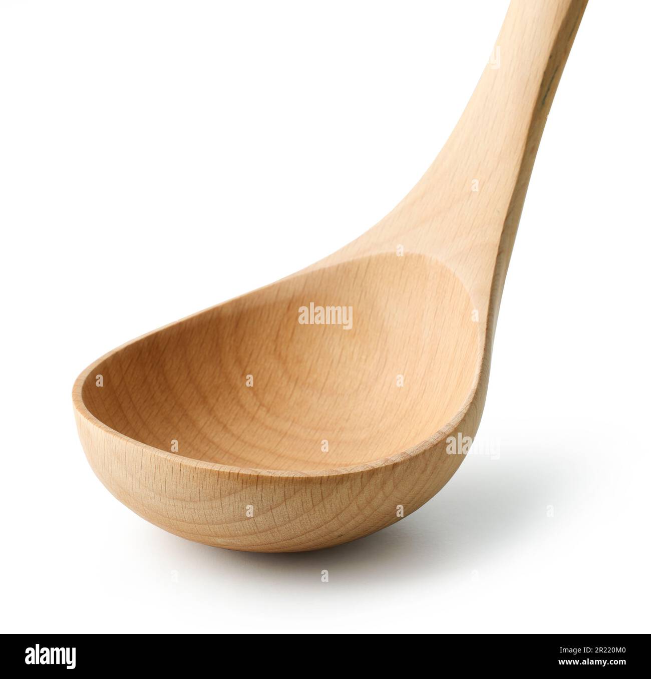 new empty wooden ladle isolated on white background Stock Photo - Alamy