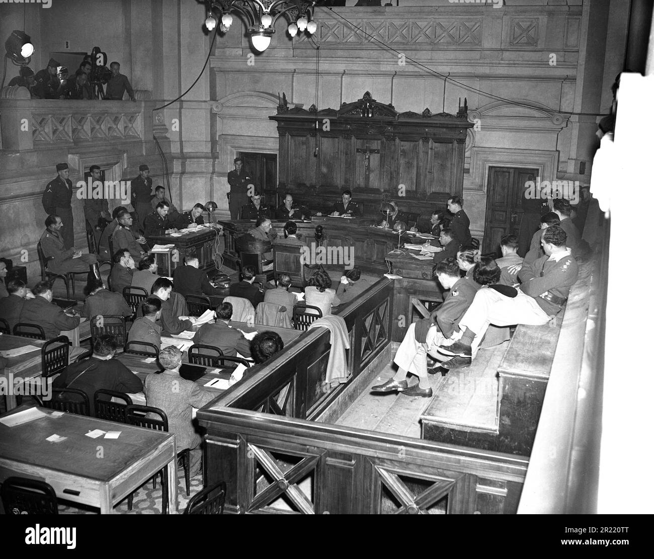 Shown at the trial of German General Anton Dostler, Oct. 9, 1945, in ...