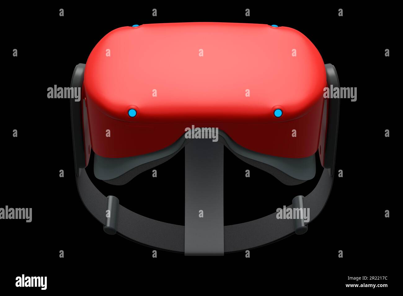 Virtual red reality glasses isolated on black background. 3d rendering ...