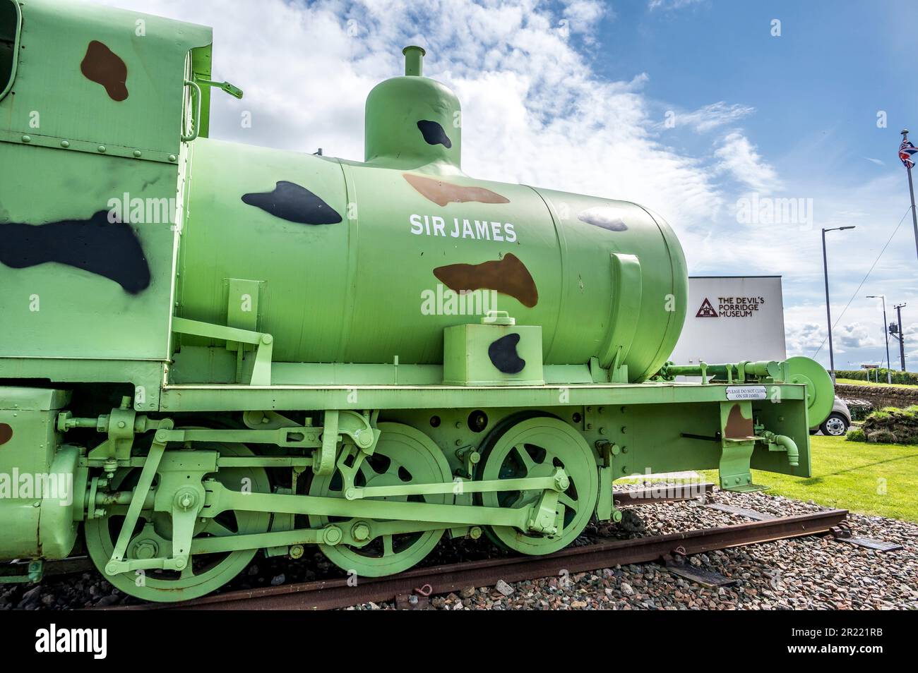 The image is of the First World War Sir James fireless steam train that ...