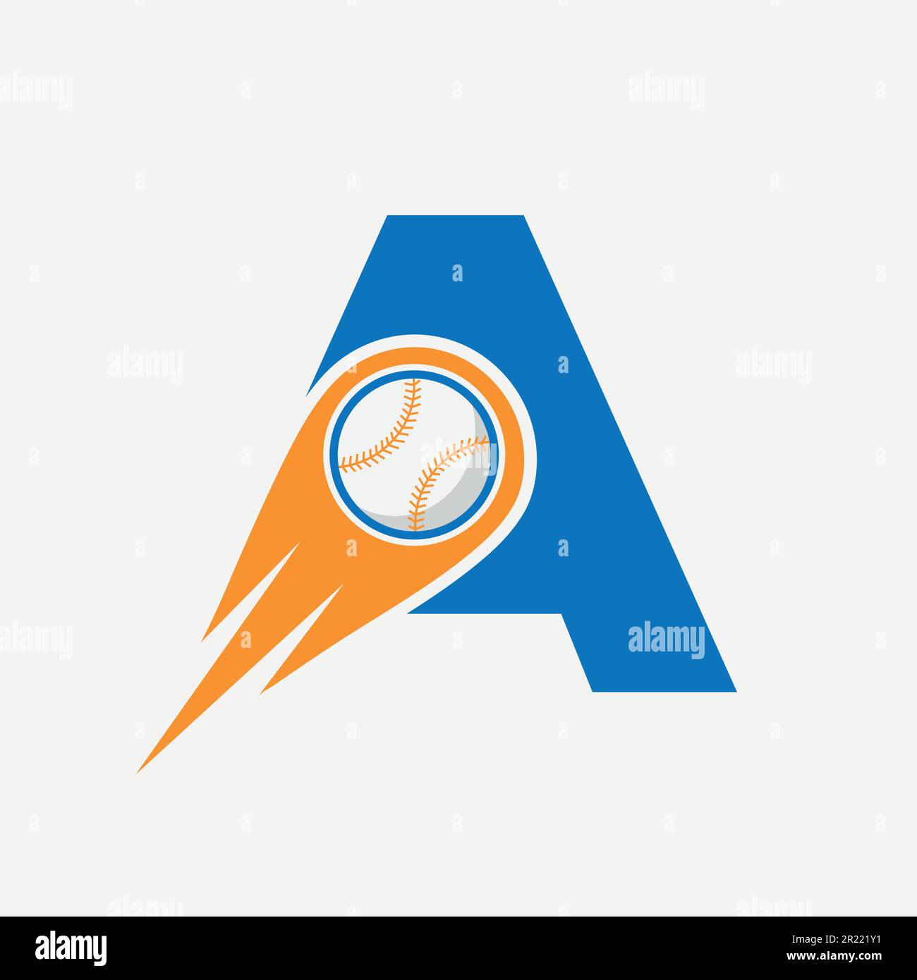 Letter A Baseball Logo Concept With Moving Baseball Icon Vector ...
