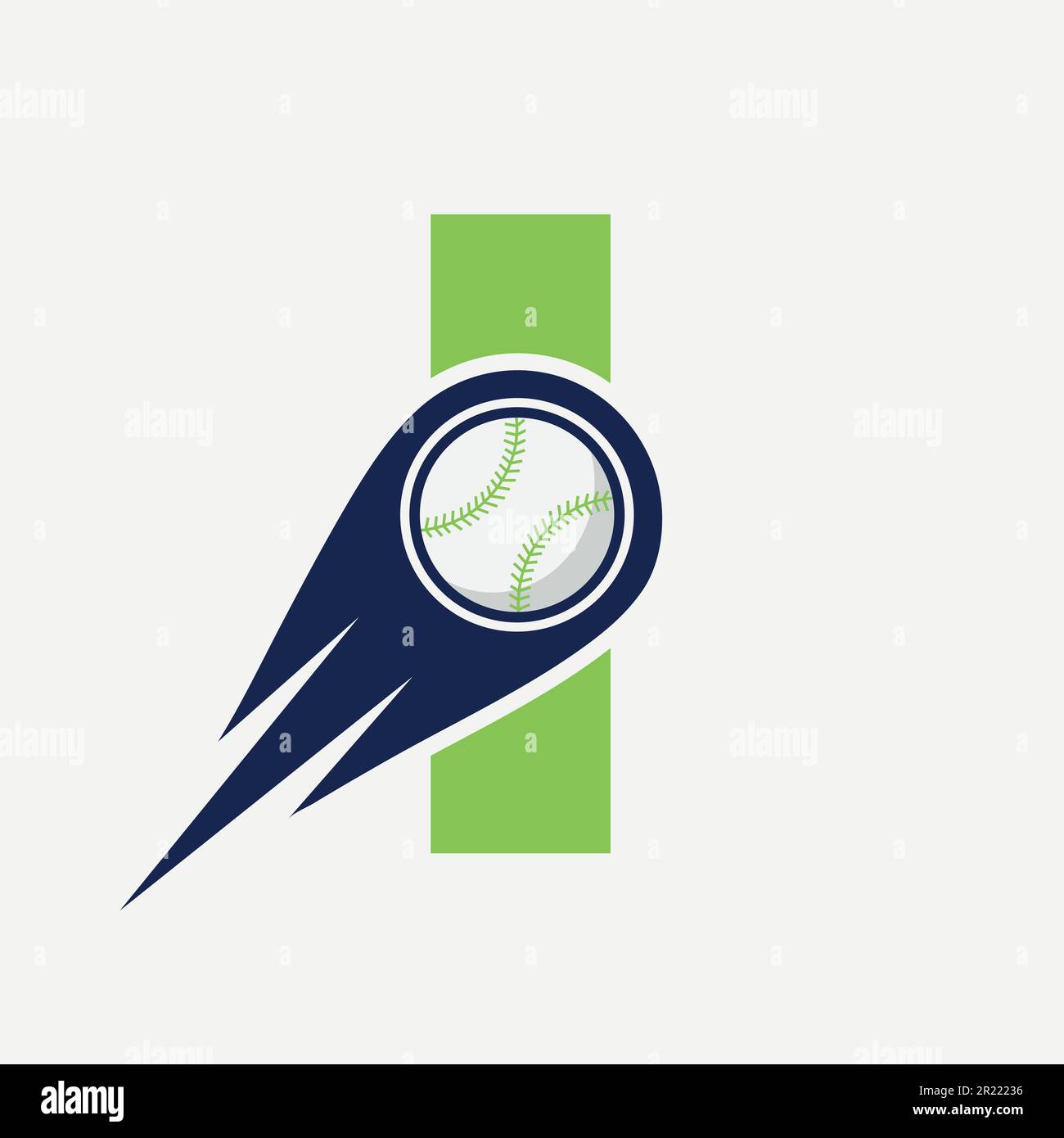 Letter I Baseball Logo Concept With Moving Baseball Icon Vector ...