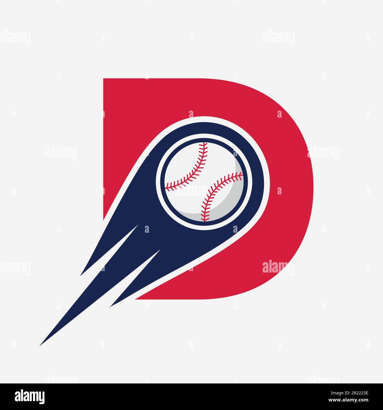 Letter D Baseball Logo Concept With Moving Baseball Icon Vector ...