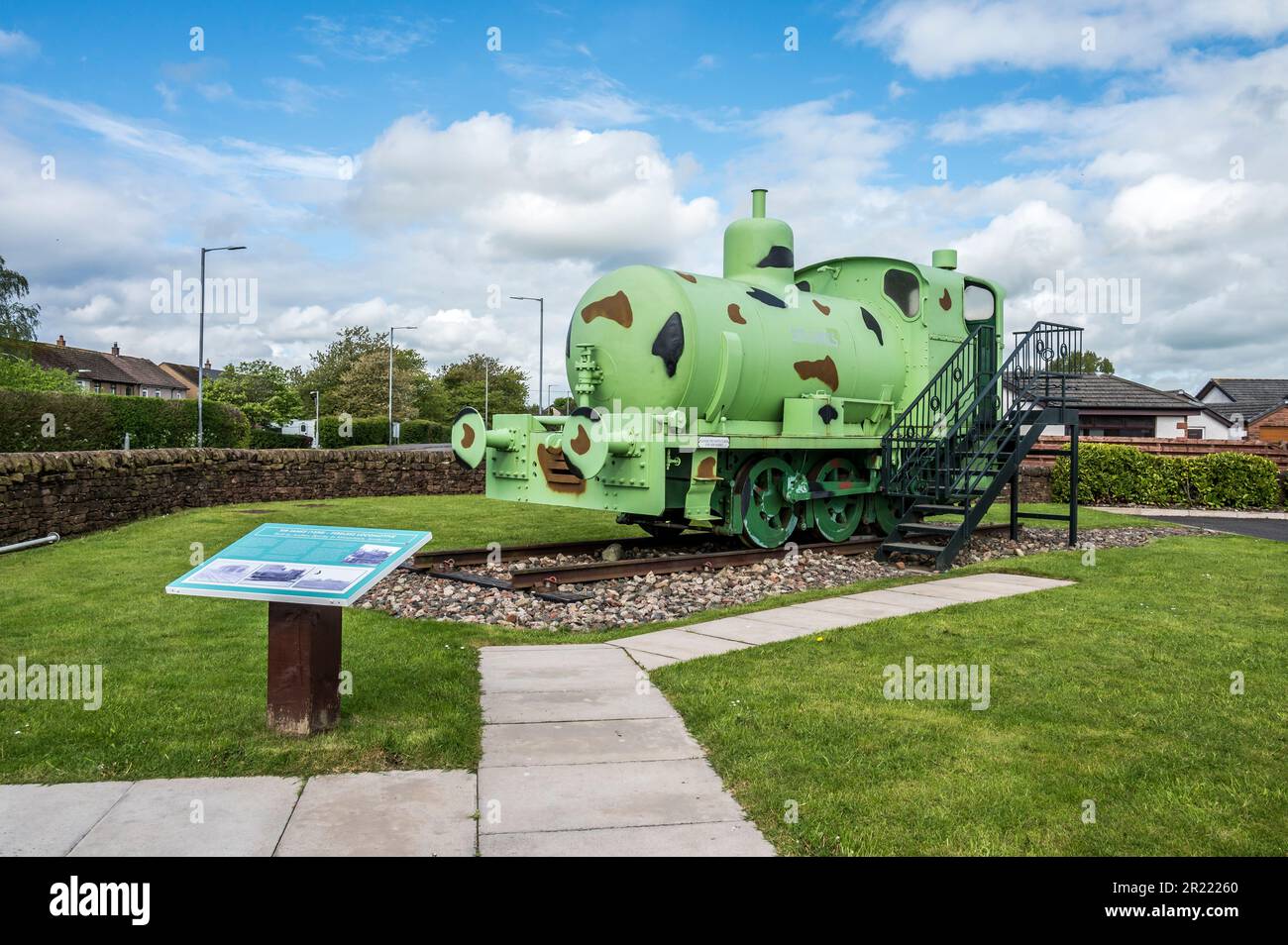 The image is of the First World War Sir James fireless steam train that ...