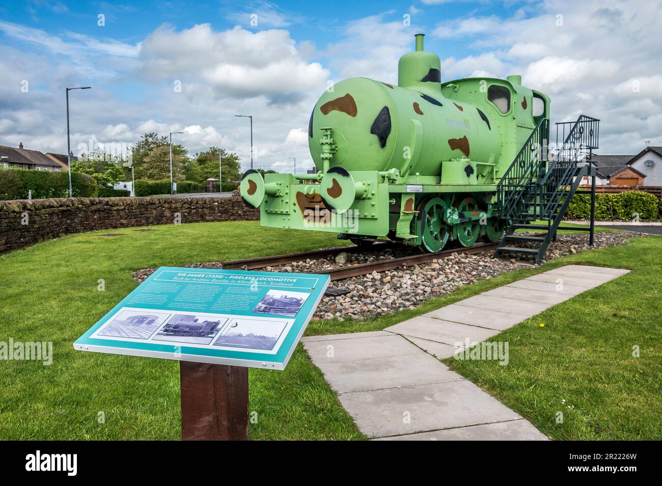 The image is of the First World War Sir James fireless steam train that ...