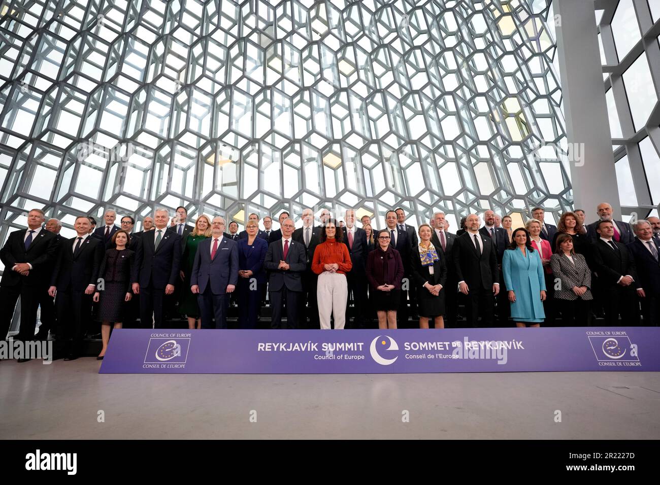 Heads of State and Government pose for a group photo during the opening ...
