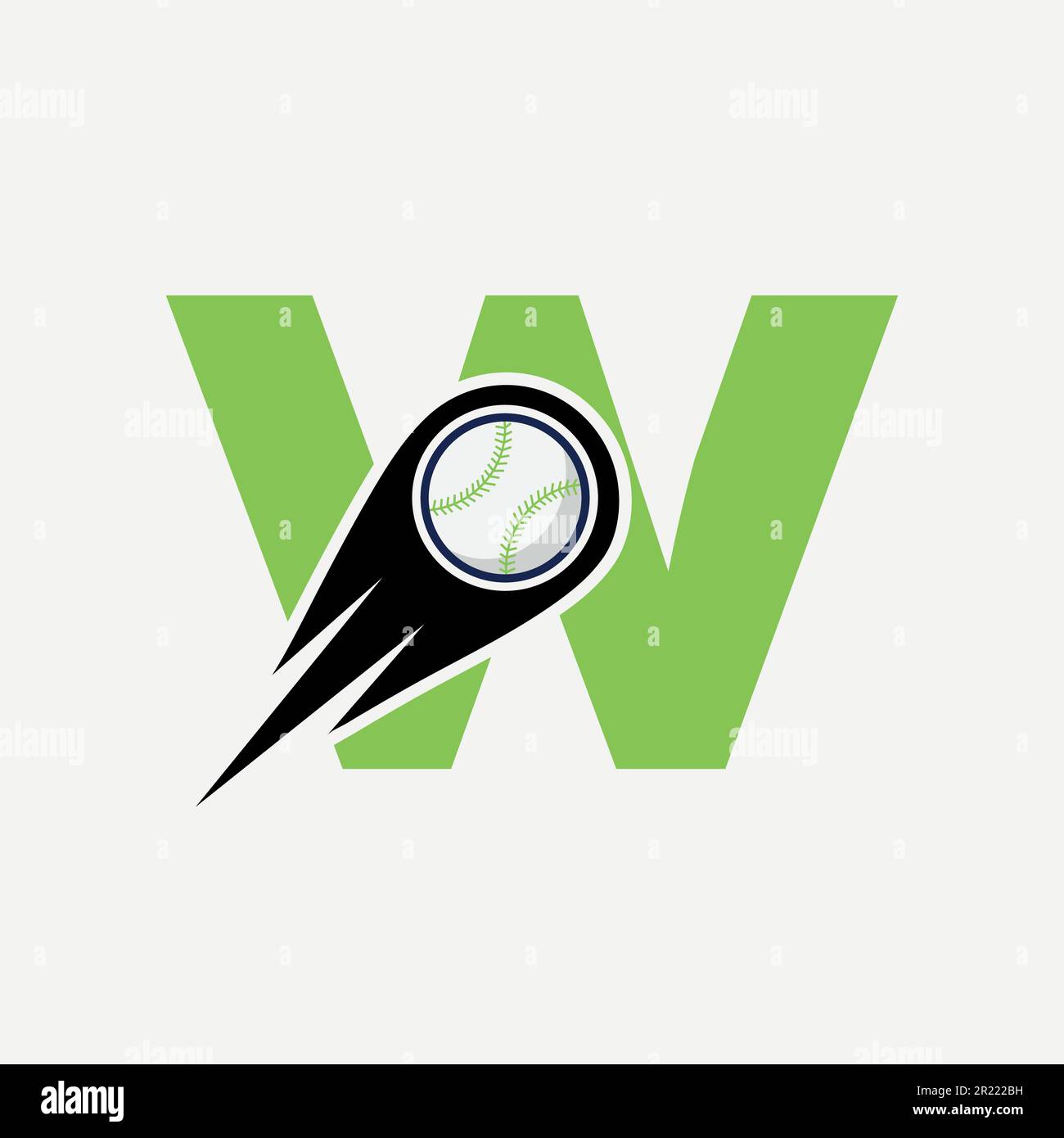 Letter W Baseball Logo Concept With Moving Baseball Icon Vector ...