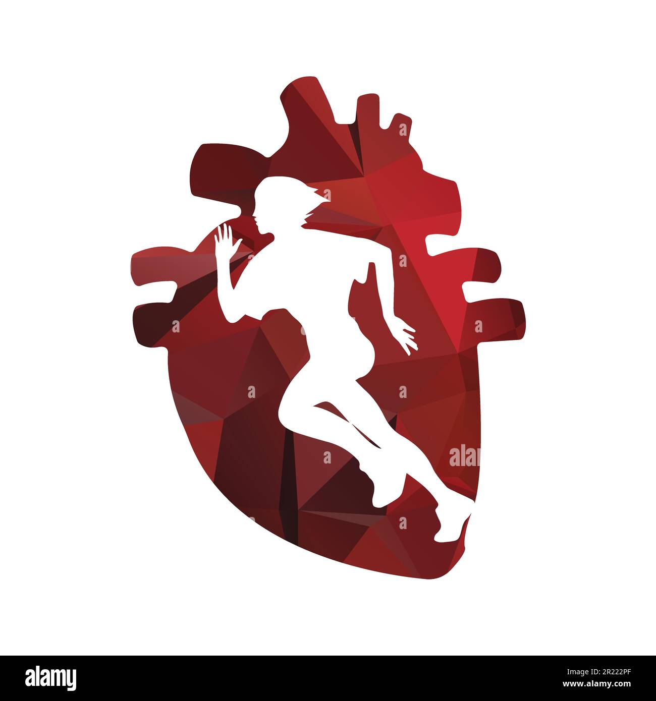 Running woman side view. vector illustration. inside the shape of human ...
