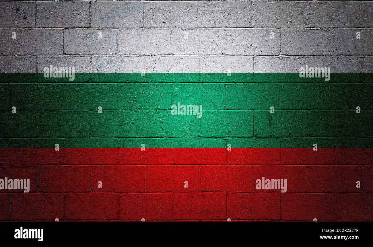 Flag of Bulgaria painted on a cinder block wall Stock Photo - Alamy