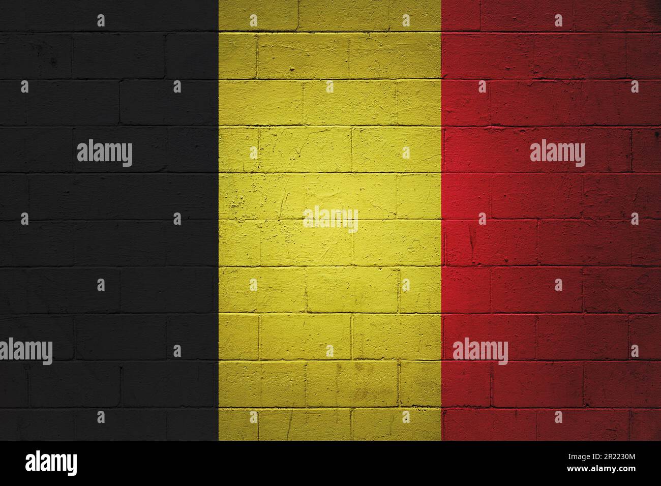 Flag of Belgium painted on a cinder block wall Stock Photo - Alamy
