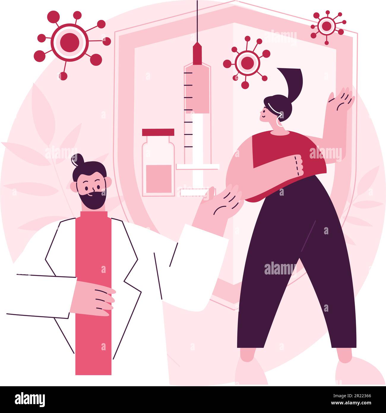 Vaccination of adults abstract concept vector illustration. Flu ...