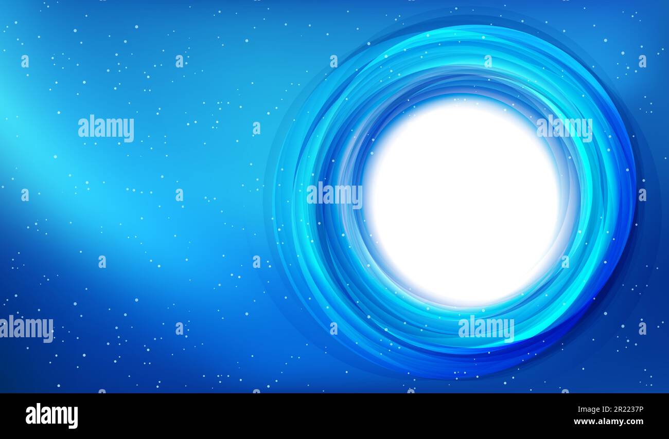 Abstract starry Dark blue background with a round frame with copy space ...