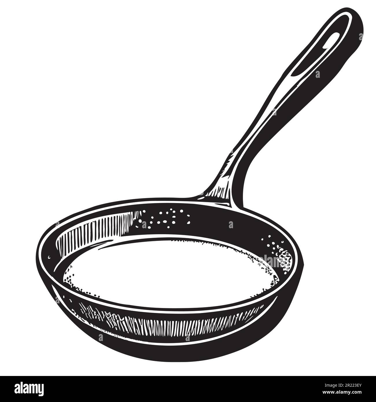 Empty frying pan hand drawn sketch in doodle style illustration Stock ...