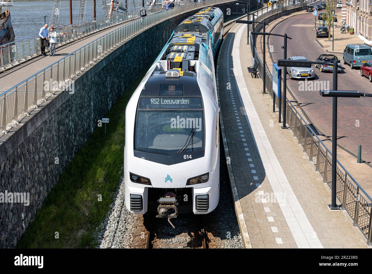 Arriva Stadler WINK regional train at Harlingen Haven railway station ...