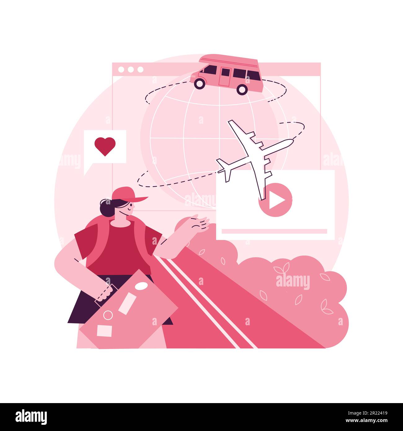 Traveling the world abstract concept vector illustration. Worldwide ...