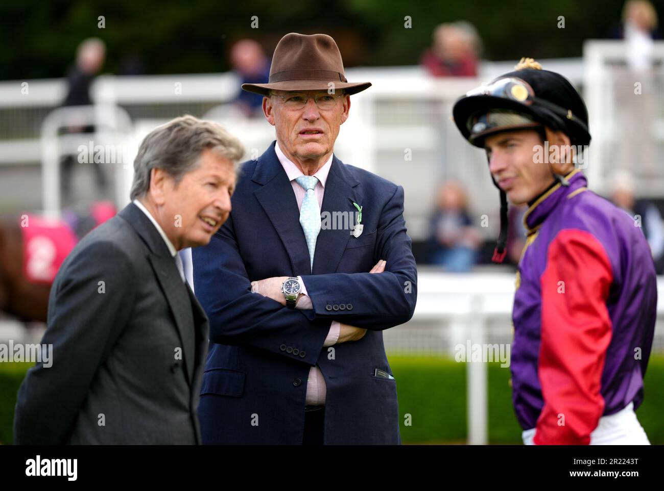 Trainer John Gosden (centre), jockey James Doyle and racing advisor ...