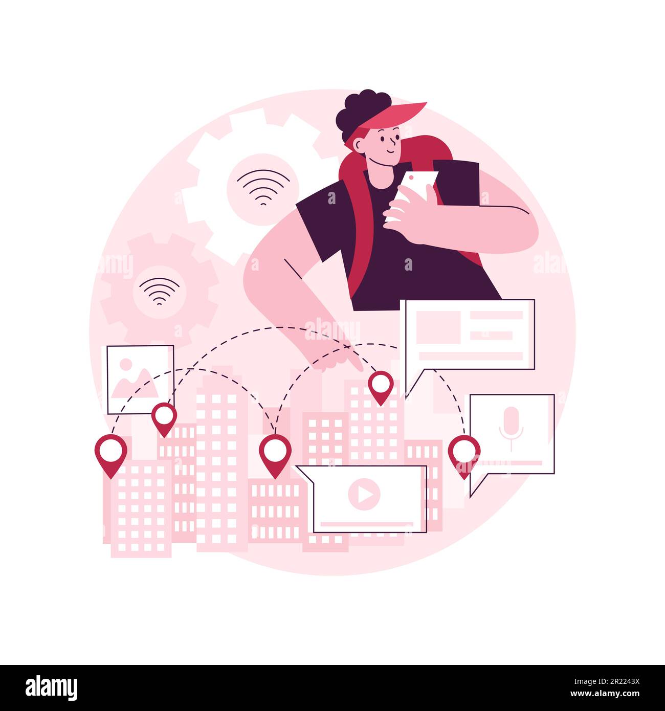 Smart destinations project abstract concept vector illustration. City ...