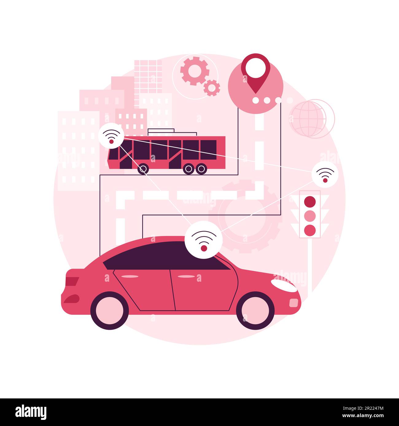 Intelligent transportation system abstract concept vector illustration ...