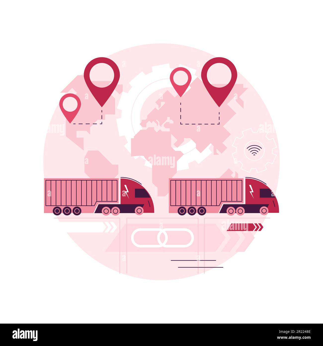 Truck platooning abstract concept vector illustration. Autonomous ...