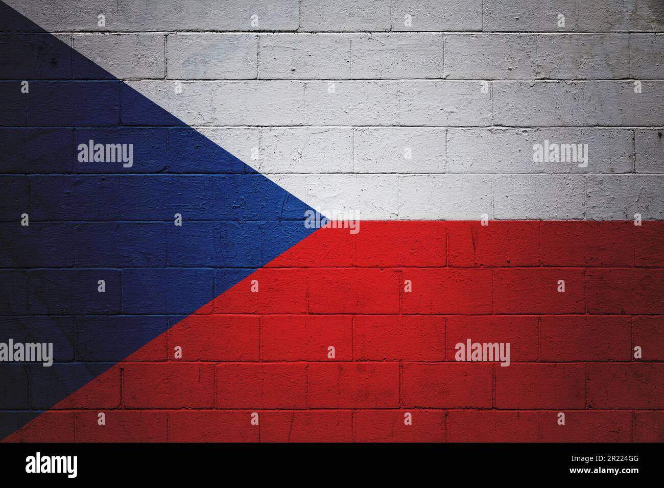 Flag of Czech Republic painted on a cinder block wall Stock Photo - Alamy