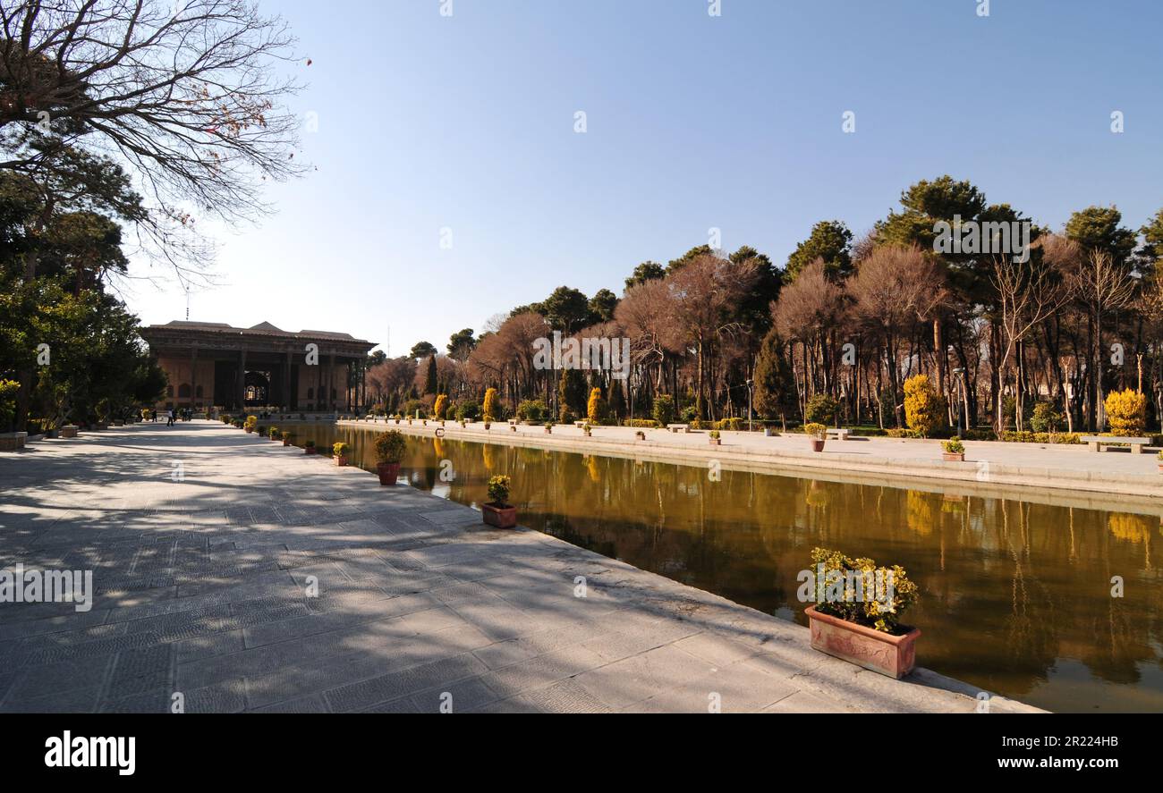Located in Isfahan, Iran, the Chehel Sotun Palace was built by the ...