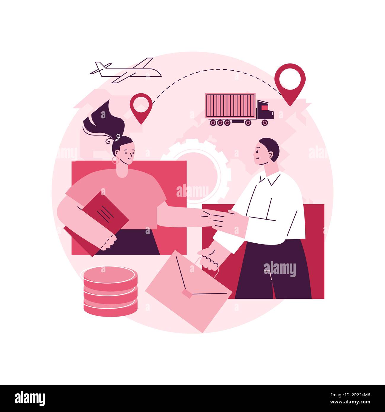 Collaborative logistics abstract concept vector illustration. Supply ...