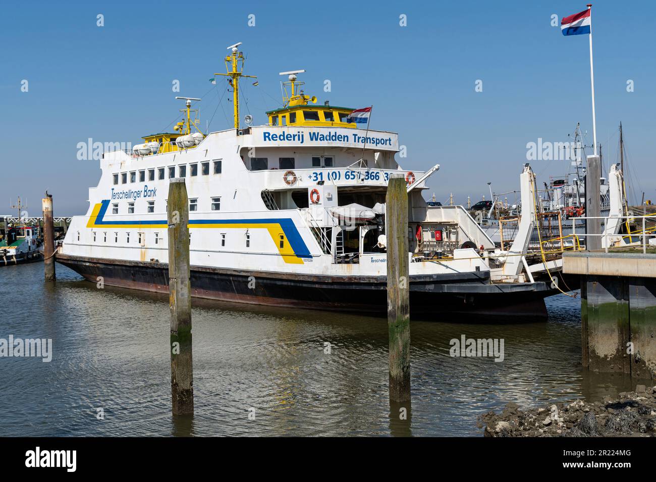 Rederij Wadden Transport ferry Terschellinger Bank in the port of ...