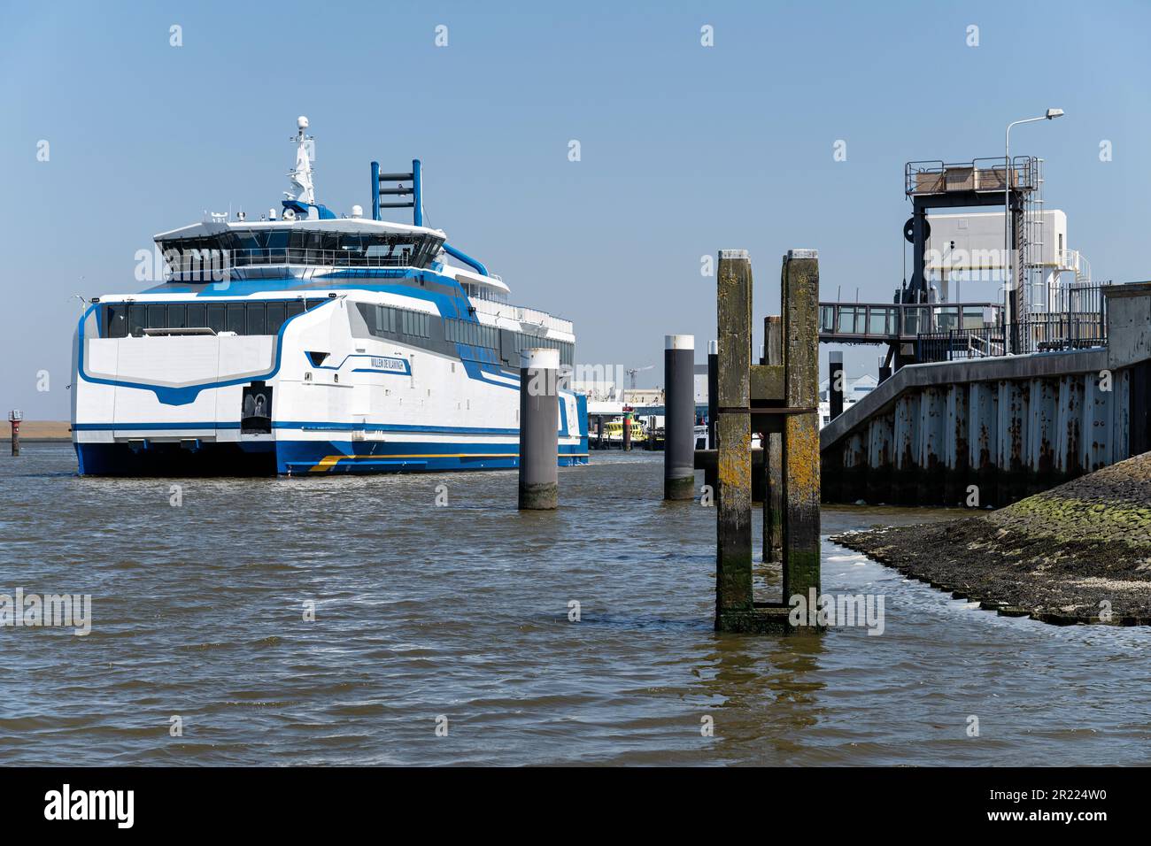 Rederij Doeksen ferry Willem de Vlamingh in the port of Harlingen ...